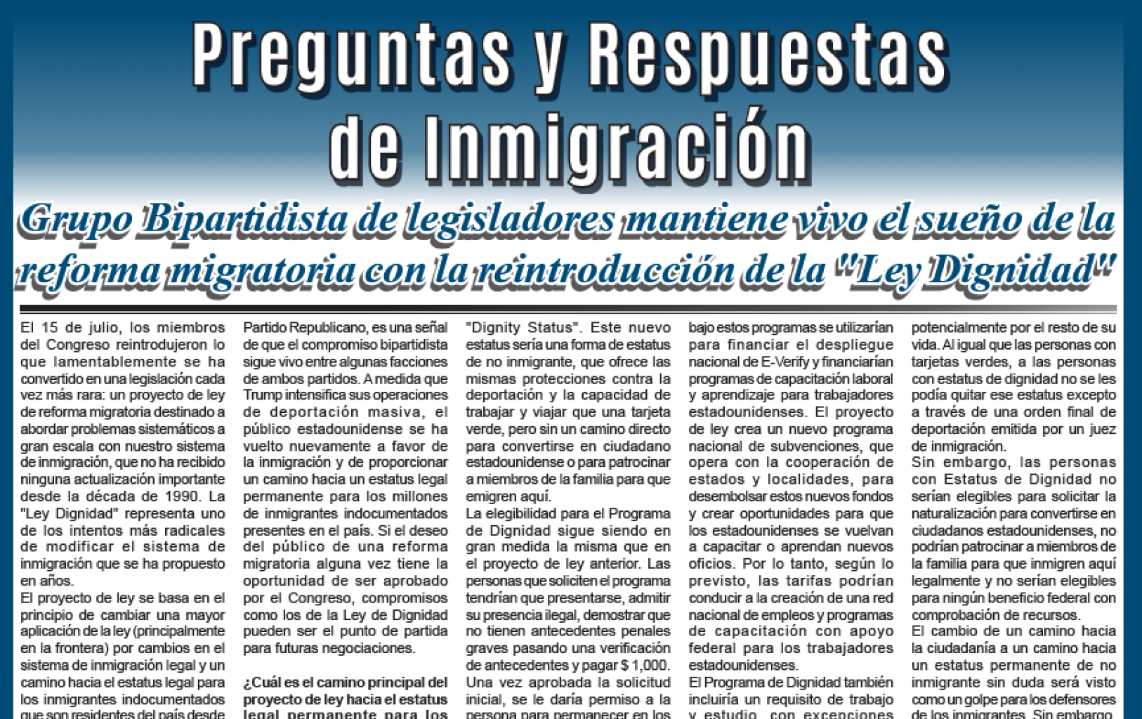 Noticia | Preguntas y Respuestas de Inmigración | El Latino American